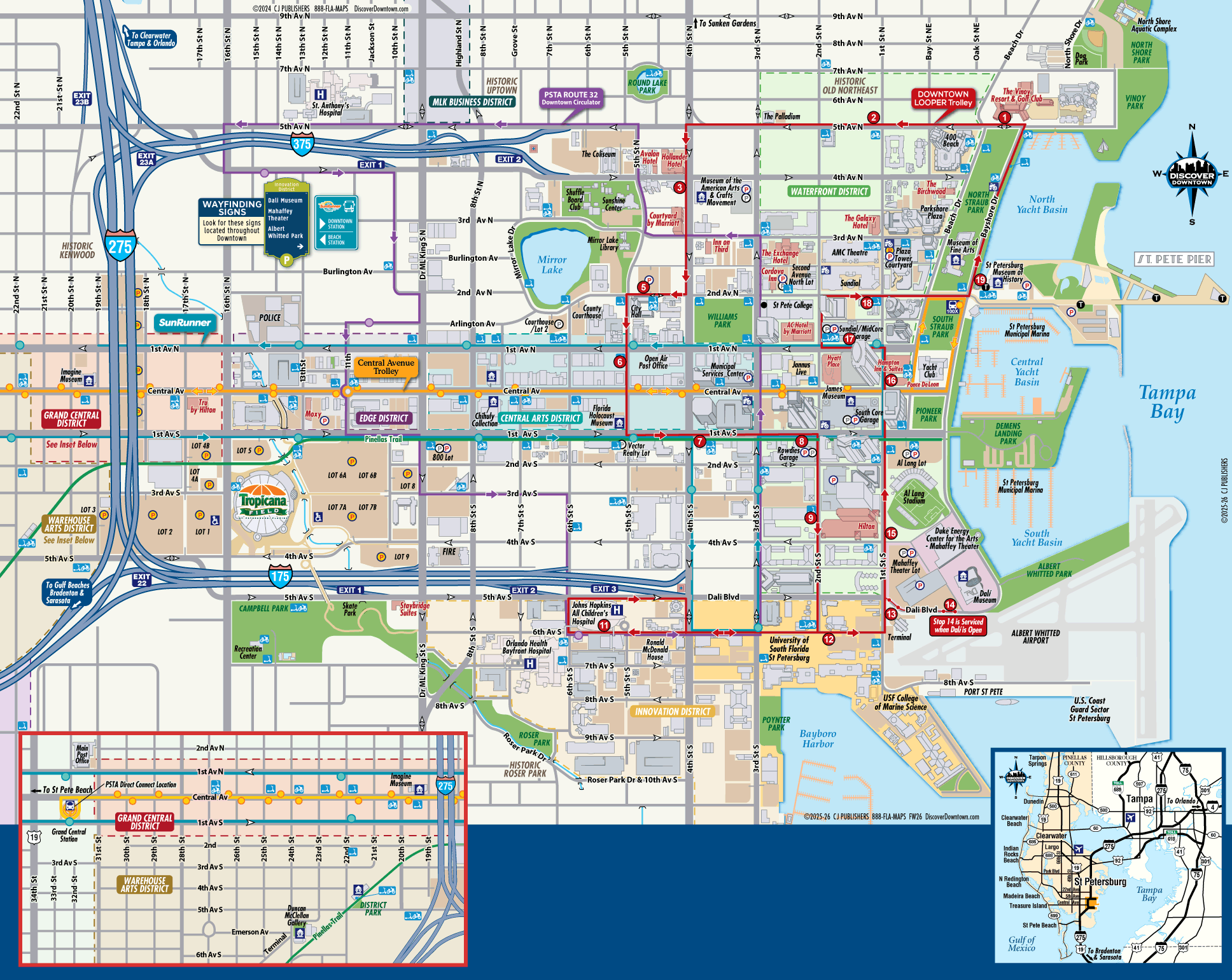 Map of St Petersburg FL | Downtown St Petersburg Florida Map